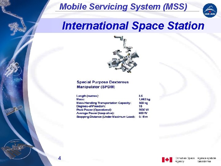 Robotics and Space Operations Marius Ochisor Bruce Alstrom