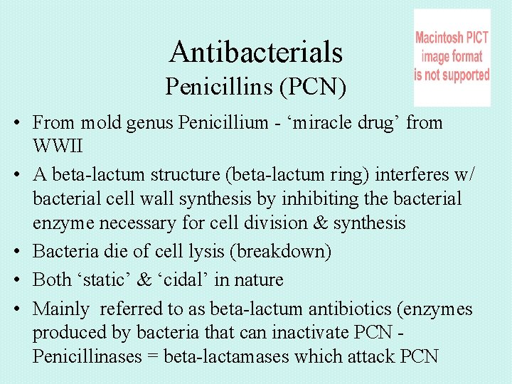 Lecture 7 Chapter 25 Antibacterials Penicillins Cephalosporins ...