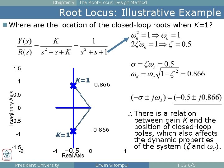 Feedback Control Systems Lecture 6 Dr Ing Erwin