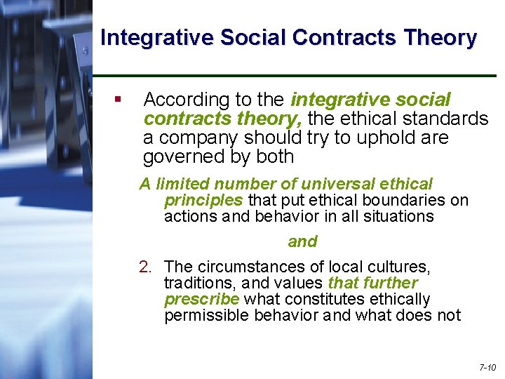 CHAPTER 7 Ethical Business Strategies Corporate Social Responsibility