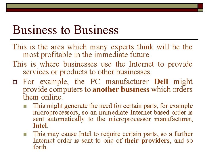 Module 3 Understanding EBusiness Contents Keys of Module