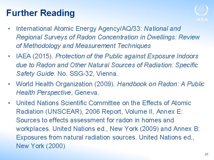 International Atomic Energy Agency Learning programme Radon gas