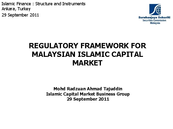 Islamic Finance Structure and Instruments Ankara Turkey 29