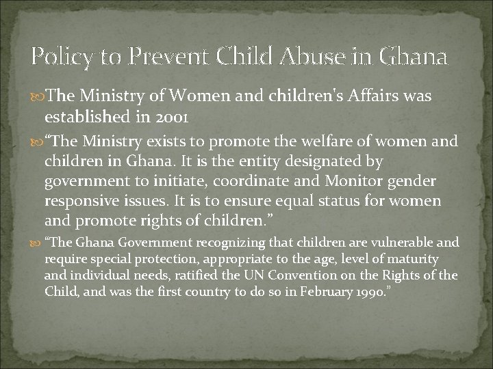 Rape and Defilement of Underage Girls in Ghana