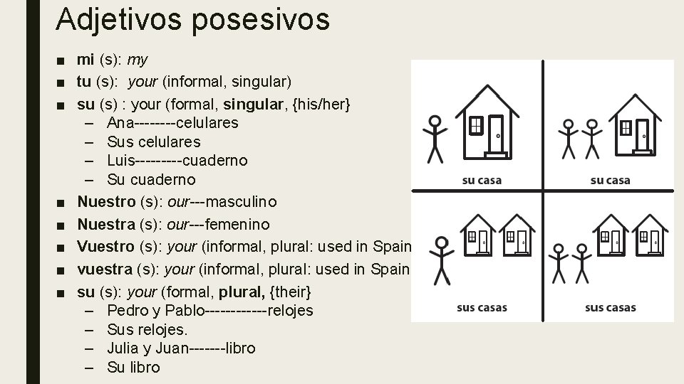 ADJETIVOS POSESIVOS 1 3 Nuestra our clase de