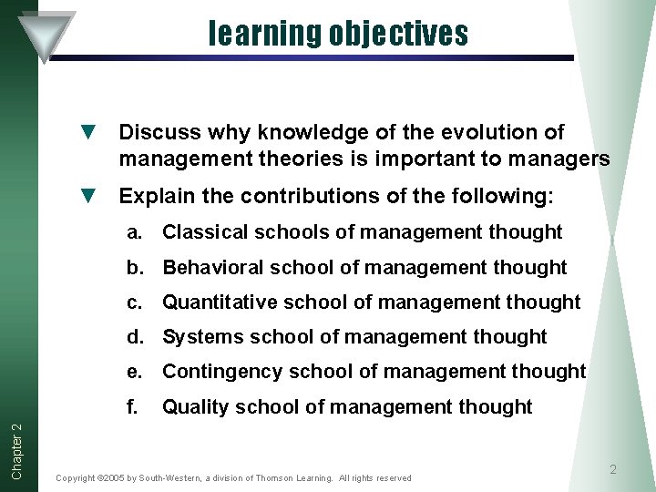Management Thought Past and Present Chapter 2 MANAGEMENT