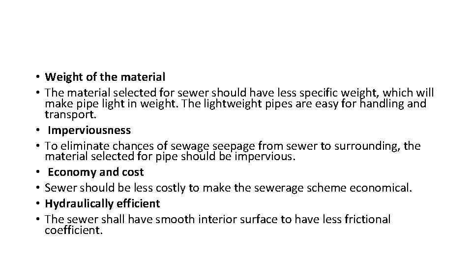 Sewer system Types shapes size and materials of