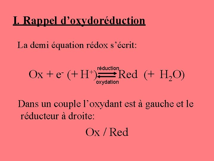 Potentiomtrie Cours de BTS Analyse et contrle I