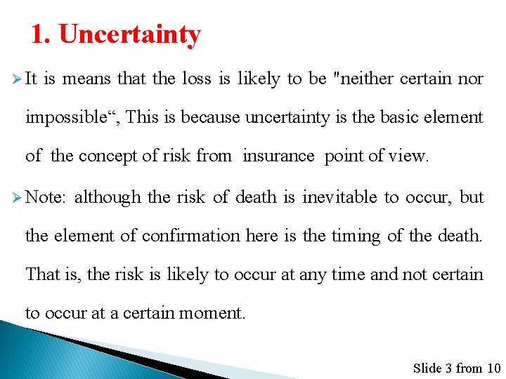 Characteristics of an Insurable Risk Dr Asmaa Mohamed