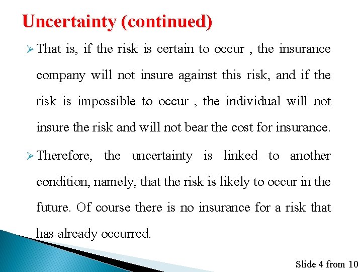 Characteristics of an Insurable Risk Dr Asmaa Mohamed