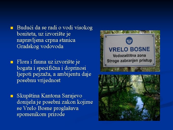 Izvor rijeke Bosne i rijeka Miljacka Izvor rijeke