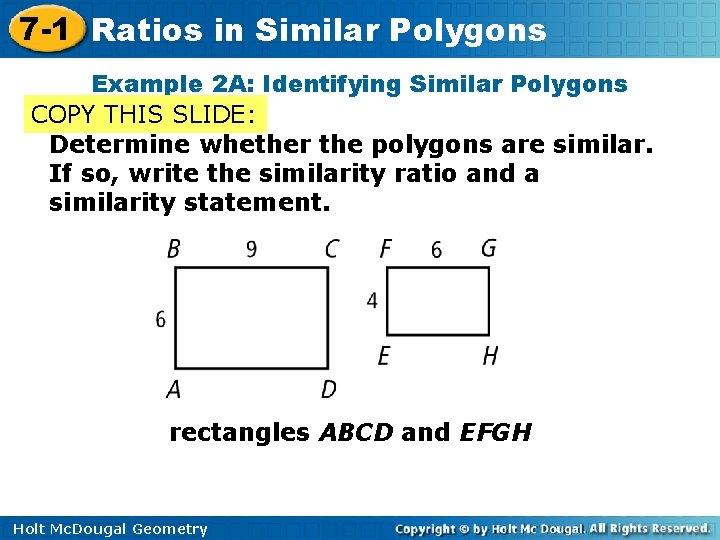 7 1 Ratiosinin Similar Polygons Warm Up Lesson