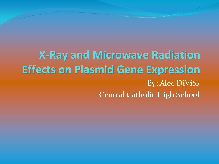 XRay and Microwave Radiation Effects on Plasmid Gene