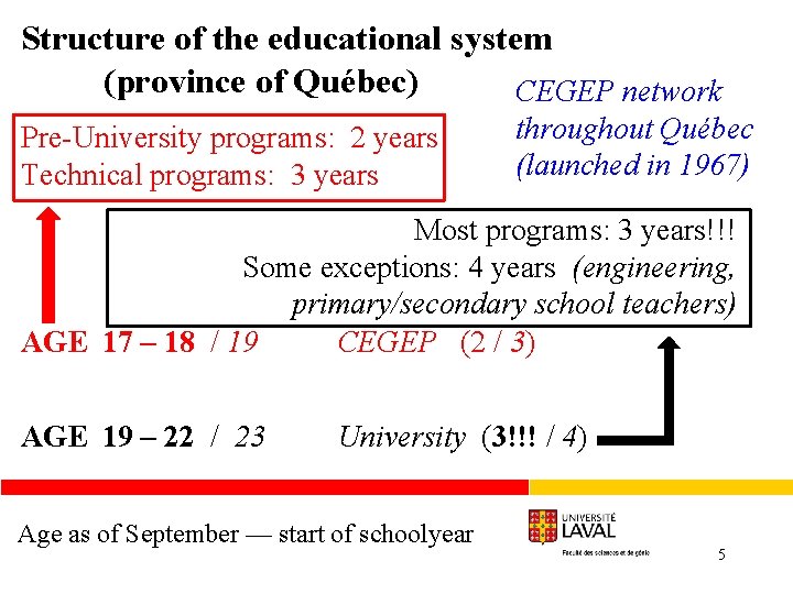 Helping students mature postsecondary education in Quebec at