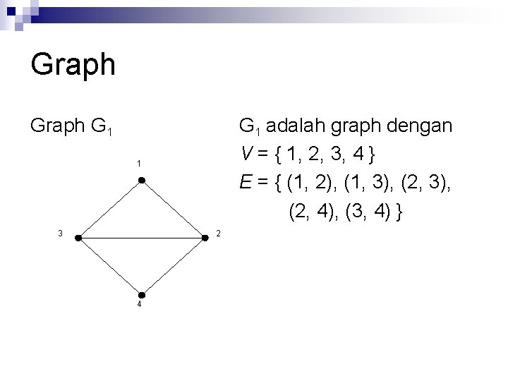 GRAPH Graph digunakan untuk merepresentasikan objekobjek diskrit dan