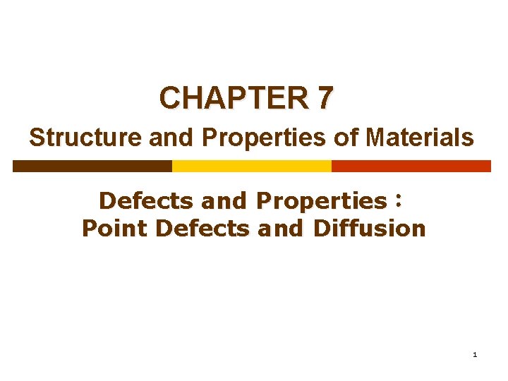 CHAPTER 7 Structure and Properties of Materials Defects