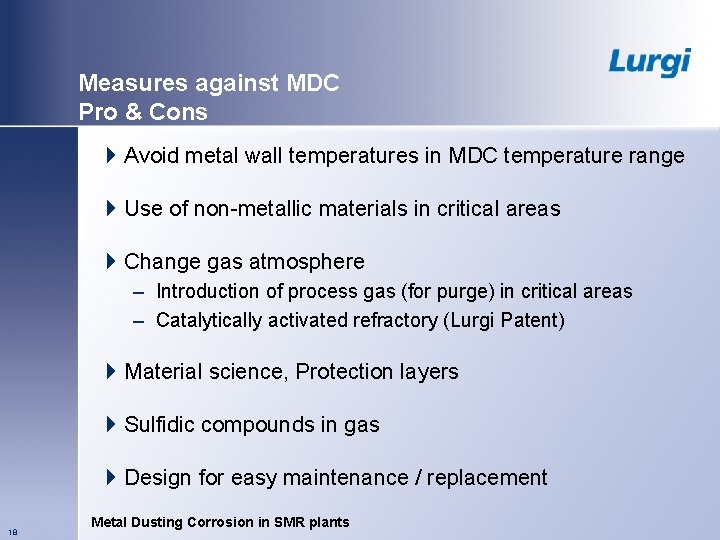 Metal Dusting Corrosion in Steam Reforming Plants J