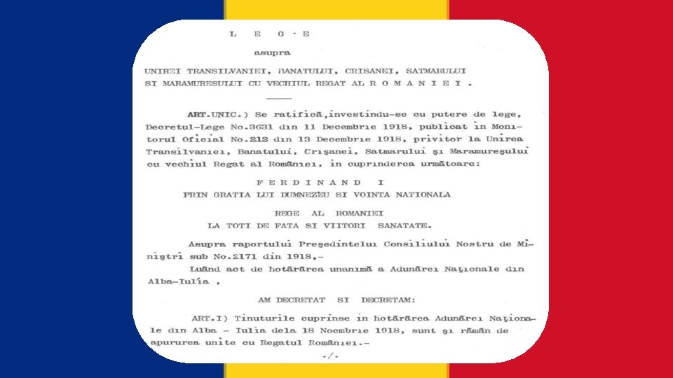 PROIECT 1 DECEMBRIE CLASA A VA A DIRIGINTE