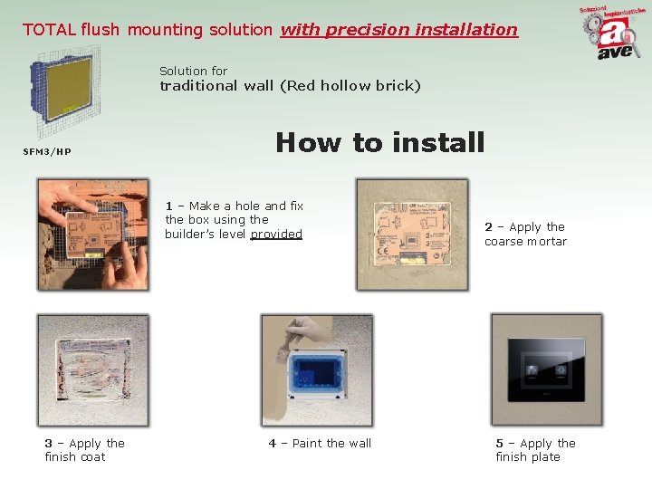Electrical plant Boxes for Flush mounting rapid installation
