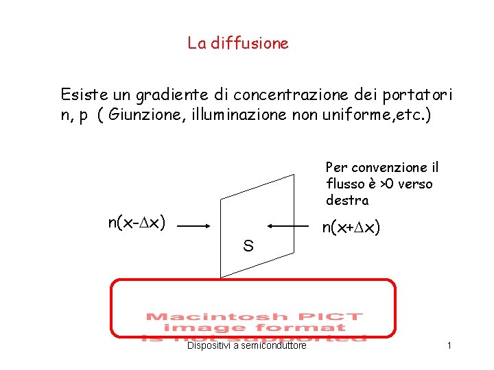 La diffusione Esiste un gradiente di concentrazione dei