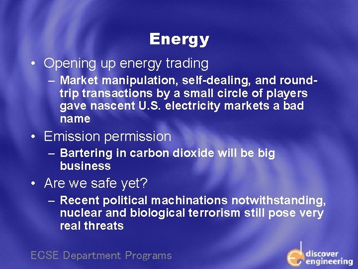 ECSE Department Programs Electrical Computer and Systems Engineering