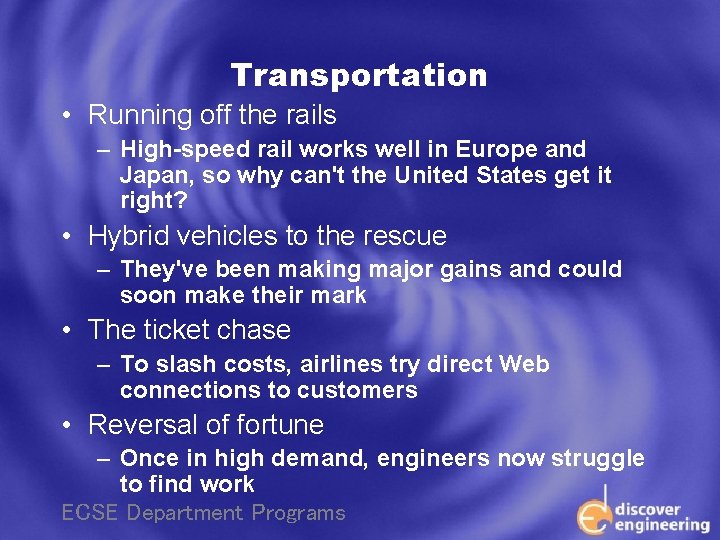 ECSE Department Programs Electrical Computer and Systems Engineering