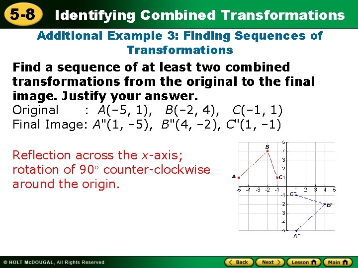 5 8 Identifying Combined Transformations Warm Up Problem
