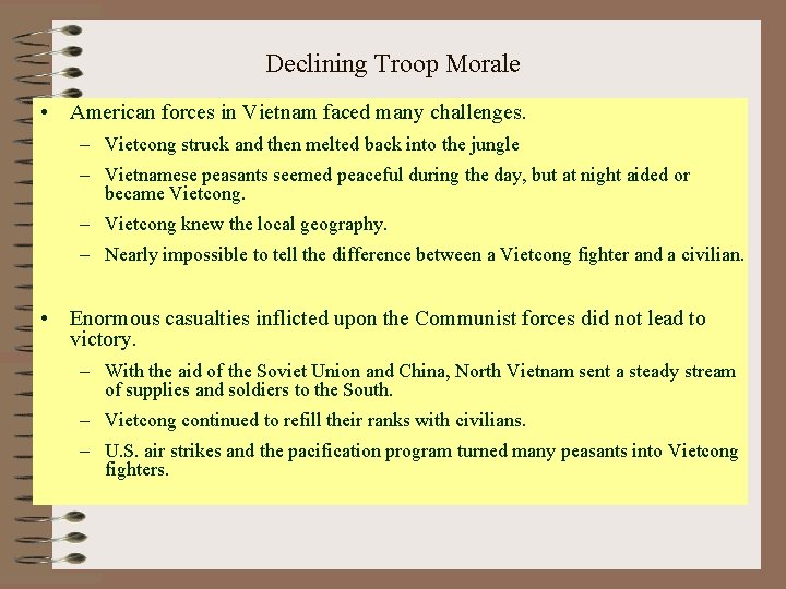 The Vietnam War and its Four Stages of