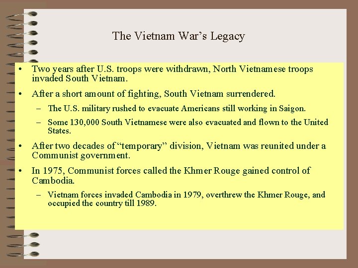 The Vietnam War and its Four Stages of