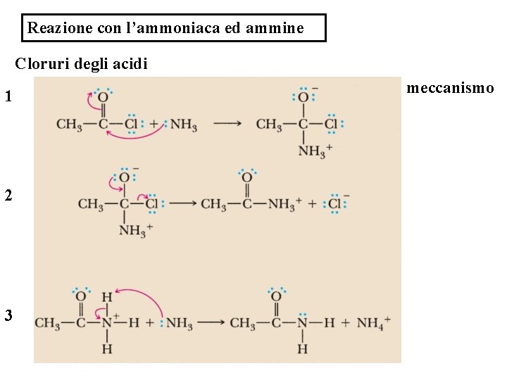 Reattivit degli acidi carbossilici e derivati La reazione