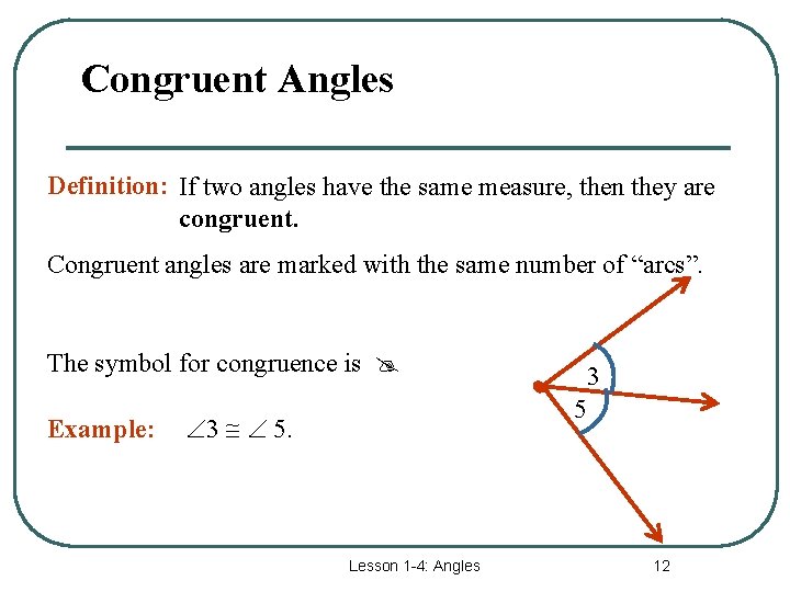 Lesson 1 4 Angles Lesson 1 4 Angles