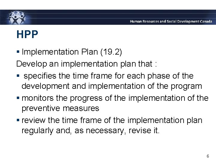 Hazard Prevention Program Canada Labour CodePart II HPP
