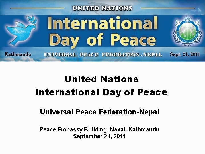 United Nations International Day of Peace Universal Peace