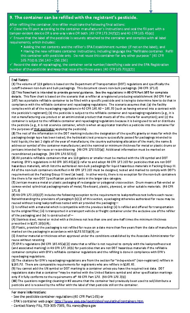 EPA Pesticide Container and Repackaging Regulations Flow Chart