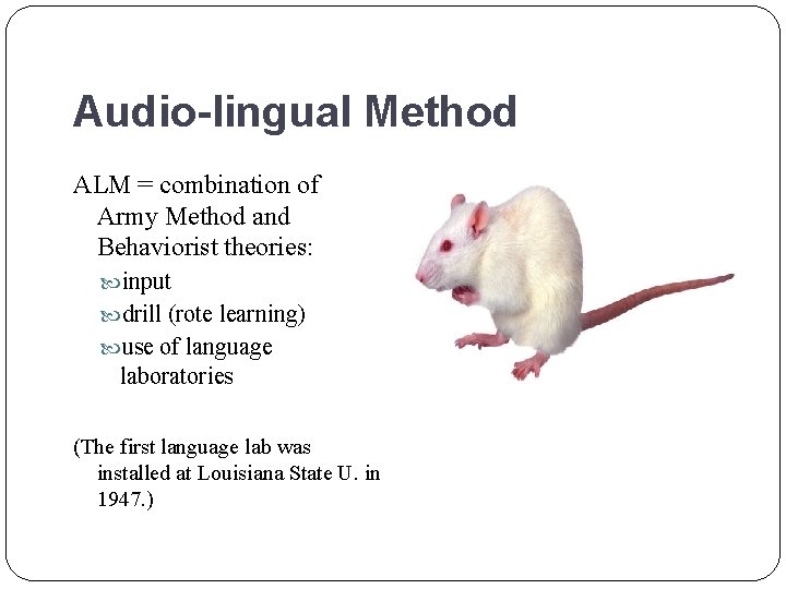 Whither the Language Lab Virginia Scott Army Method