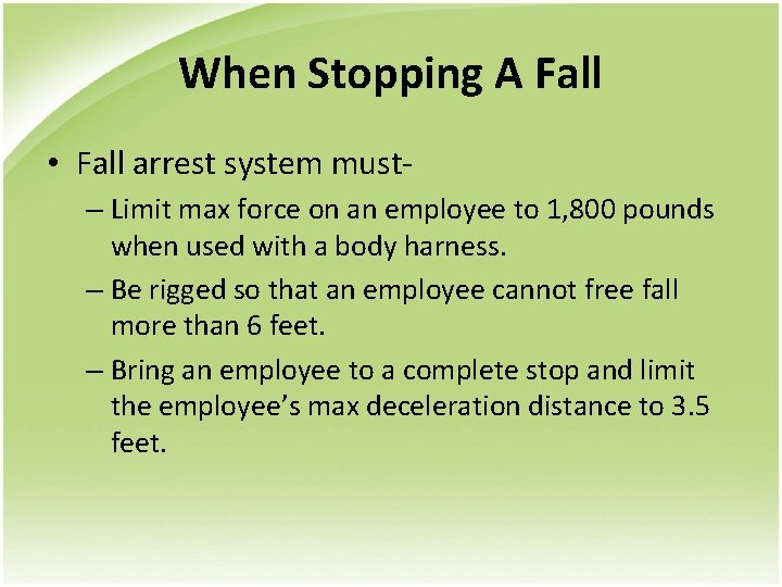 ABCs of Fall Protection Murray State University Susan