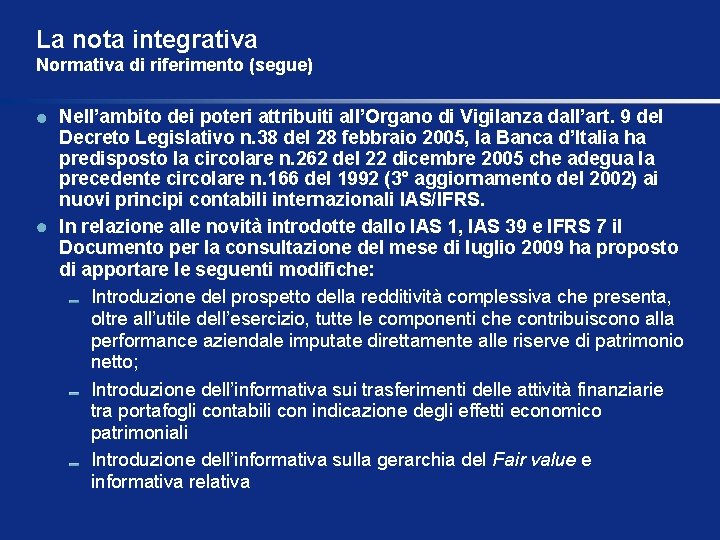 La nota integrativa e la relazione sulla gestione