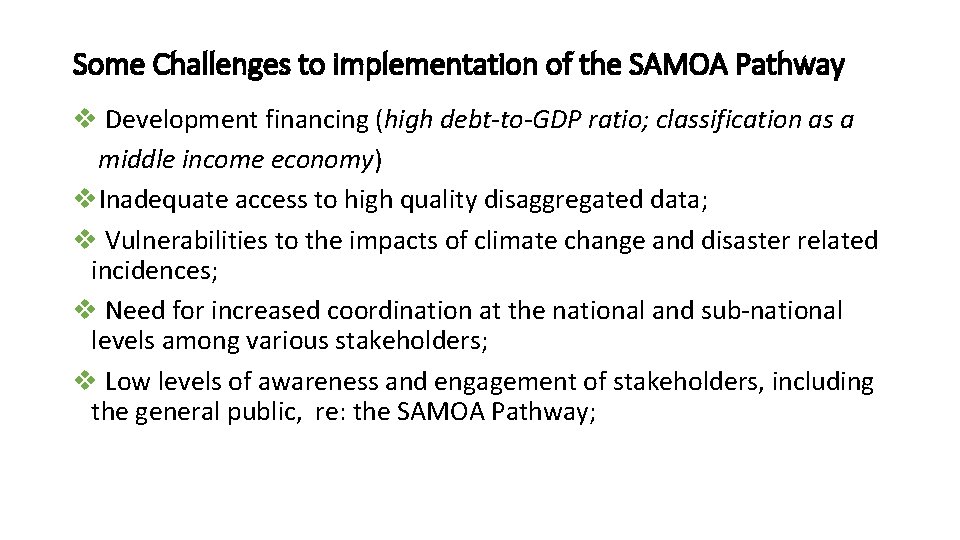 Jamaicas Development Agenda and the SAMOA Pathway Select