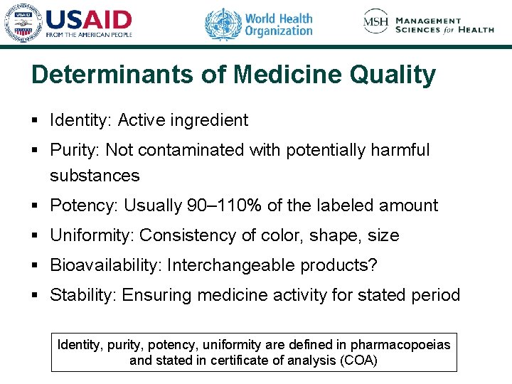 Drug and Therapeutics Committee Session 5 Pharmaceutical Quality