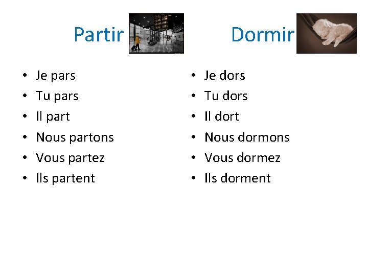 Les verbes du 1 groupe ER Parler Regarder