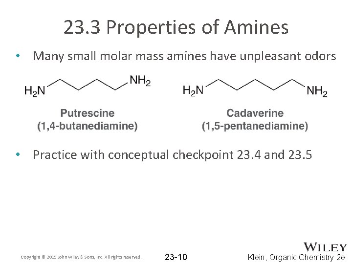 Organic Chemistry Second Edition David Klein Chapter 23