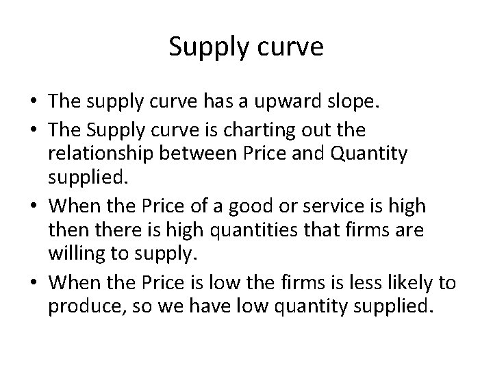 Eco 100 Chapter 2 The Basics of Supply