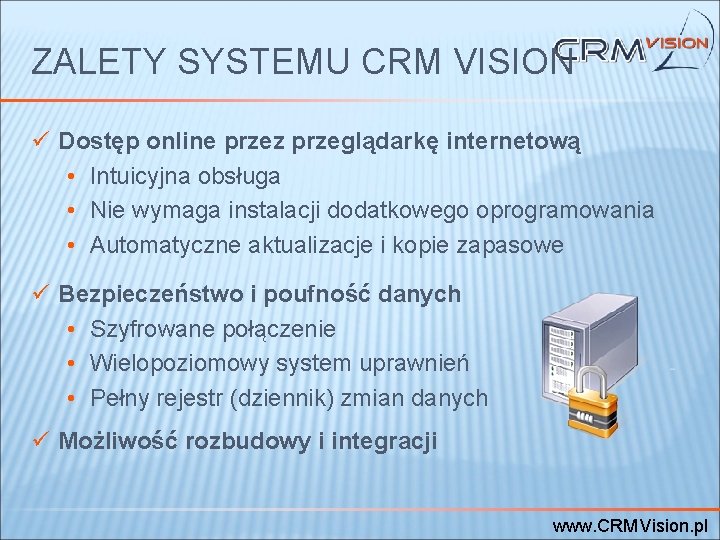Nowoczesny system zarzdzania firm CZYM JEST CRM VISION