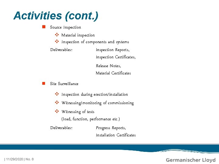 Certification of Oil Gas Installations Mechanical Integrity of