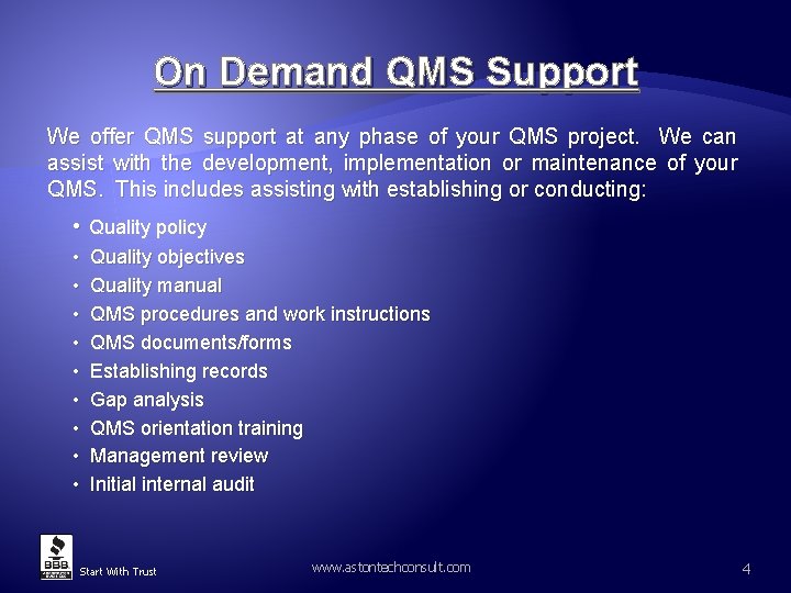 ASTON TECHNICAL CONSULTING SERVICES Certified Experienced and Reliable