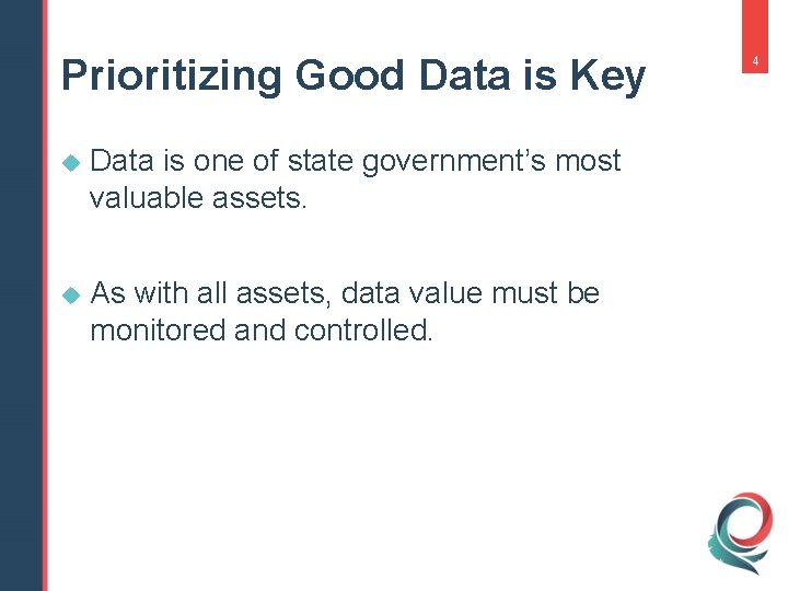 1 Data Quality and Prioritization 2 Data Quality