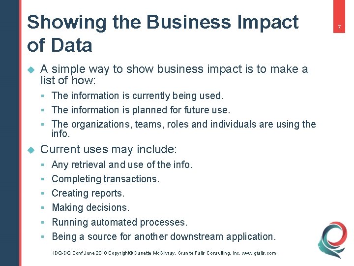 1 Data Quality and Prioritization 2 Data Quality