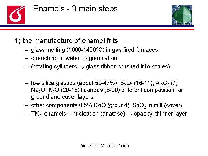 Corrosion of Inorganic NonMetallic Materials part 2 Corrosion