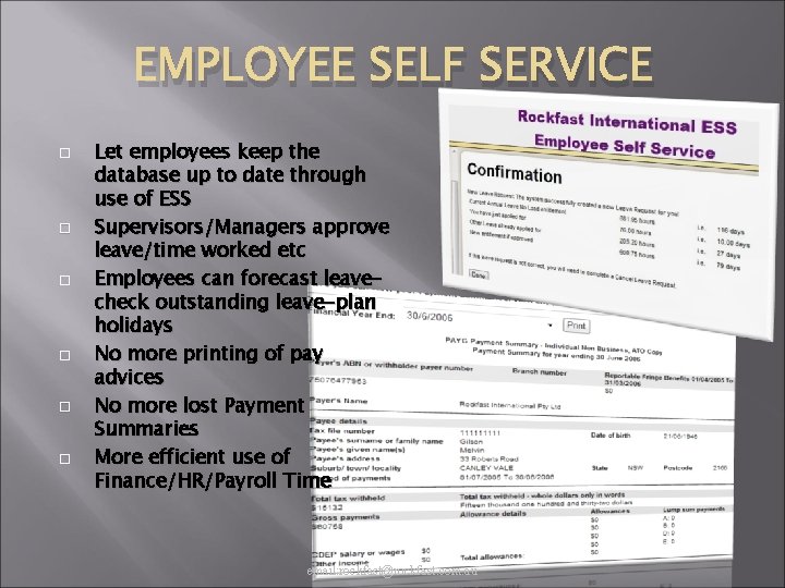 ROCKFAST REVELATION PAYROLL HUMAN RESOURCES ESS SYSTEM NOT