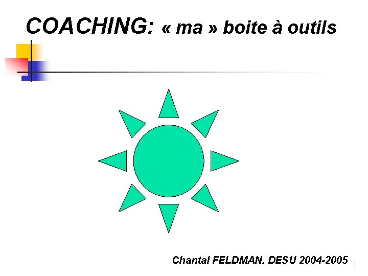 COACHING ma boite outils Chantal FELDMAN DESU 2004